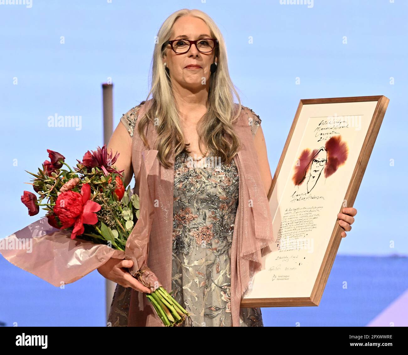Stockholm, Sweden. 02nd May, 2023. American author Laurie Halse pose ...