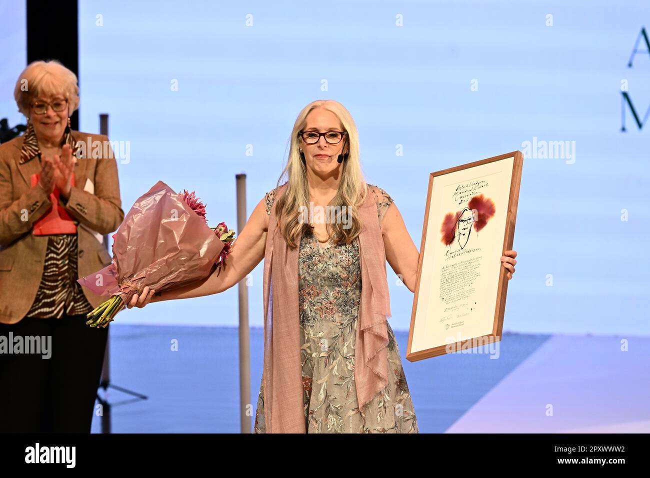 Stockholm, Sweden. 02nd May, 2023. American author Laurie Halse pose ...