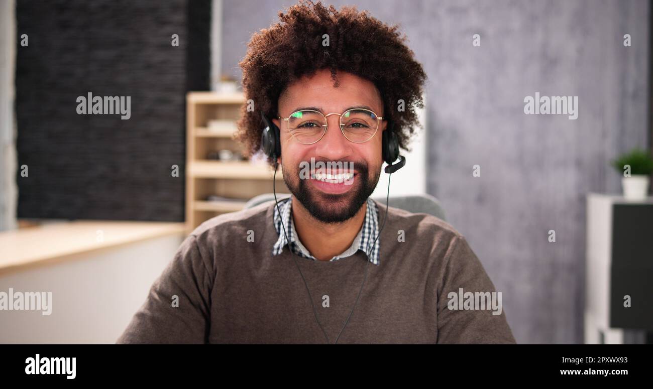 Call Center Customer Care African American Agent Stock Photo - Alamy