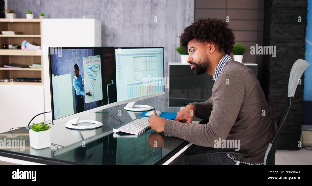 Online Virtual Video Conference Elearning Webinar Training Stock Photo ...