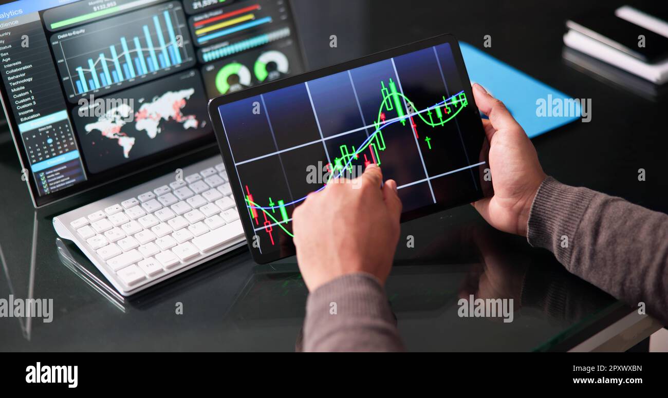 KPI Business Analytics Data Dashboard. Analyst Using Computer Stock ...