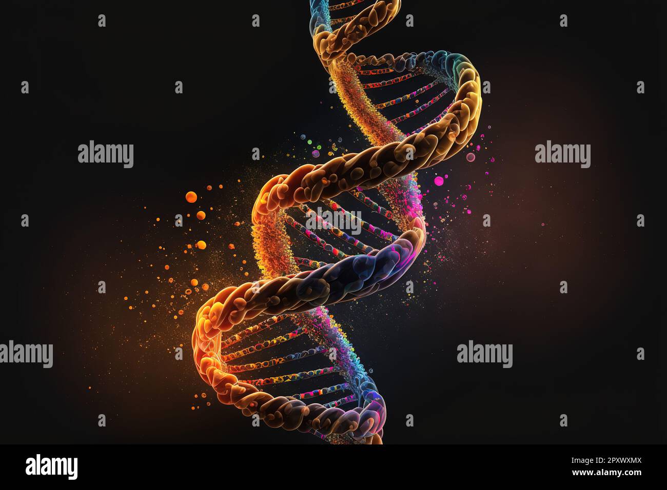 DNA double helix strand. Science background Stock Photo - Alamy