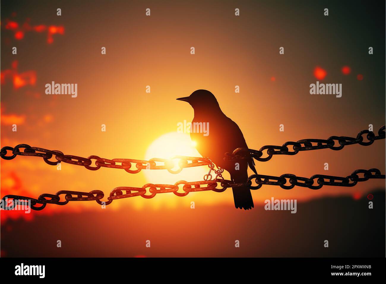 Individual human right day concept: Silhouette of bird flying and ...