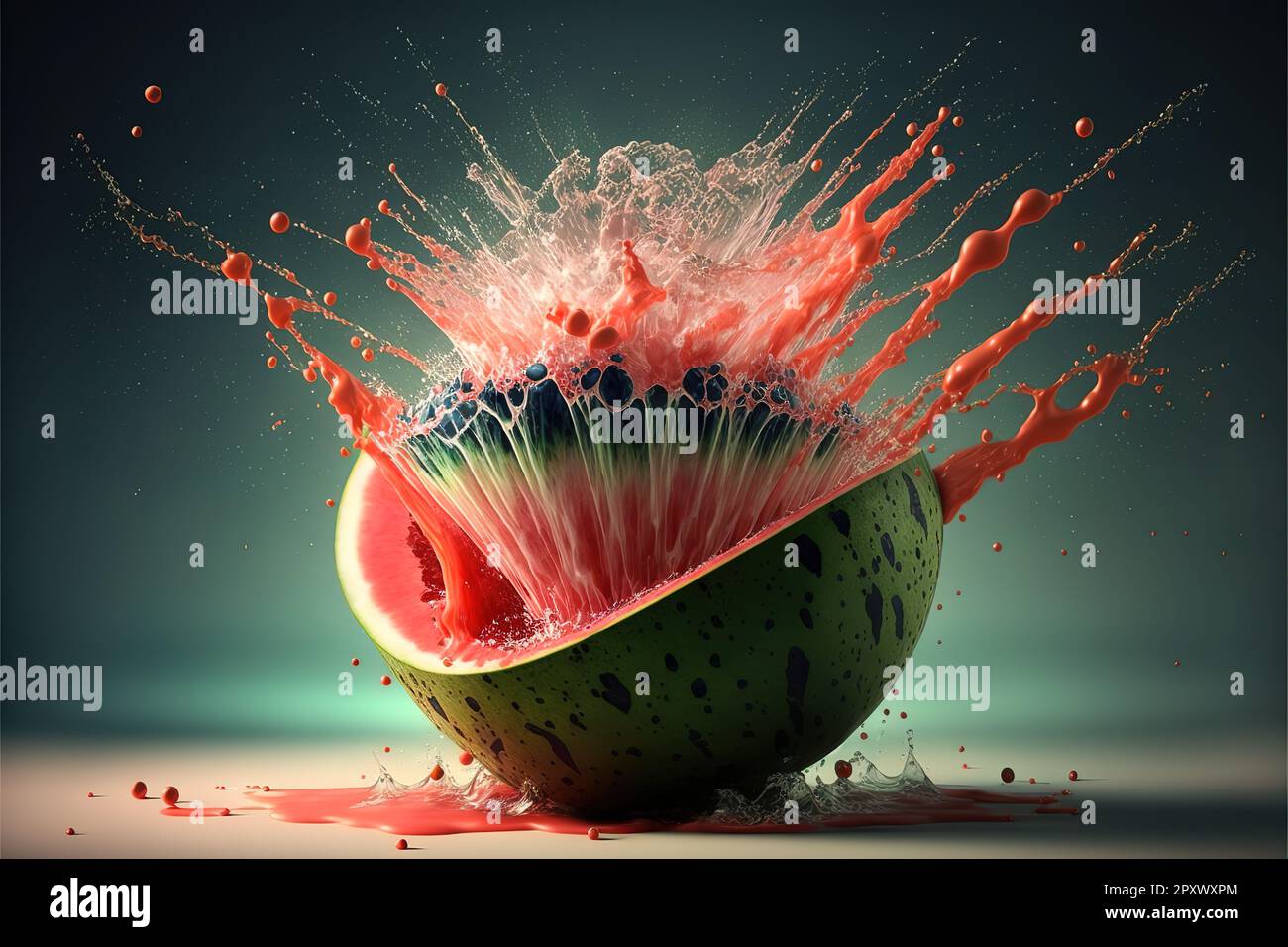 Fresh watermelon exploding with juice Stock Photo - Alamy