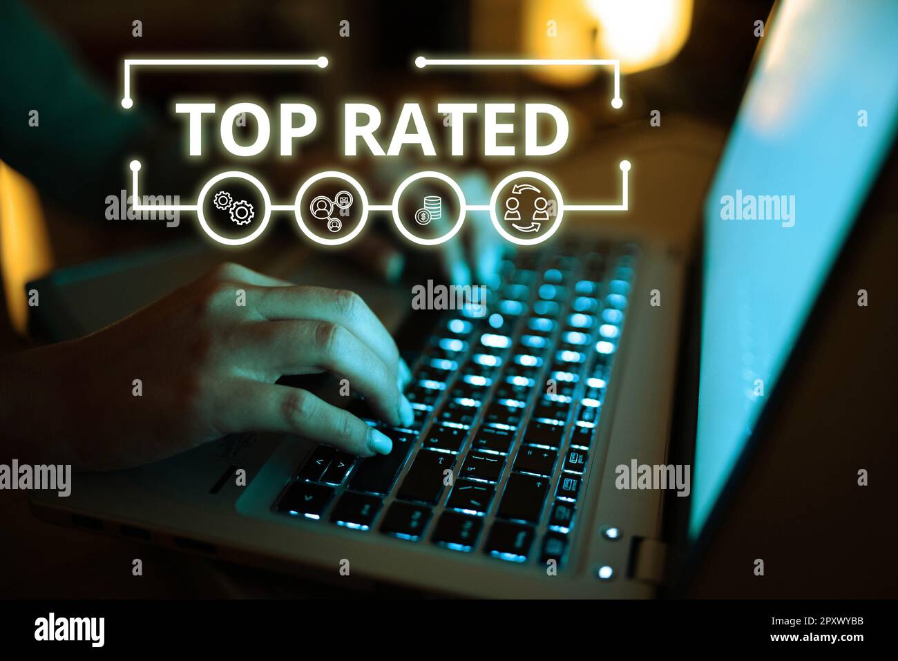 Writing displaying text Top Rated, Conceptual photo The high amount of ...