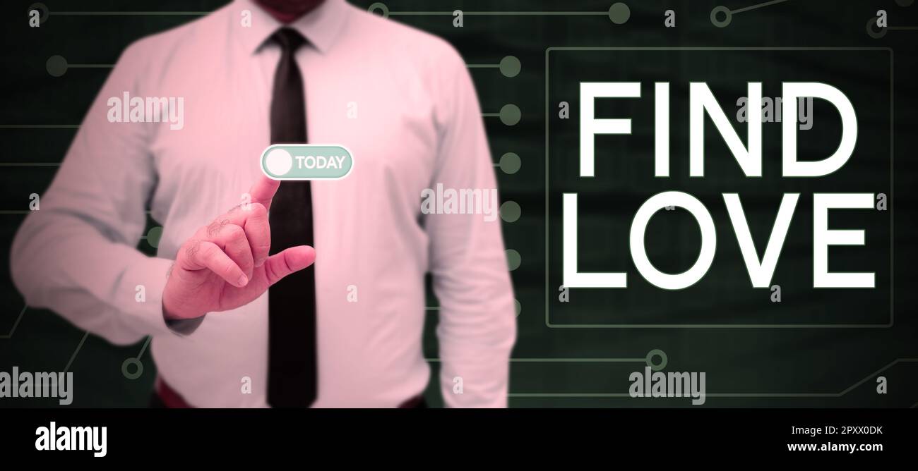 Conceptual caption Find Love, Business showcase affection for another ...