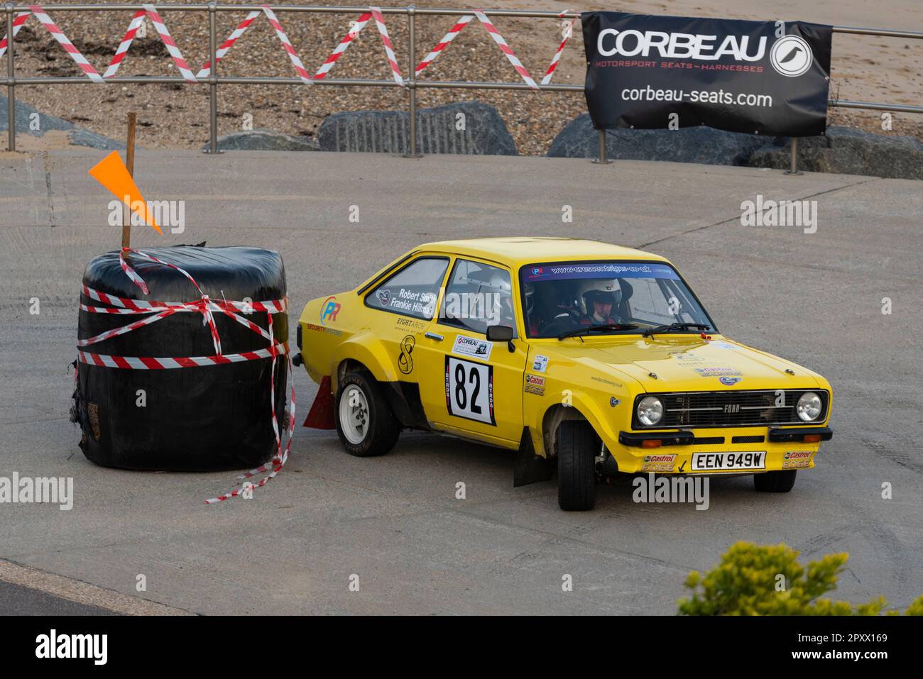 Robert Smith racing a classic Ford Escort Mk2 competing in the Corbeau ...