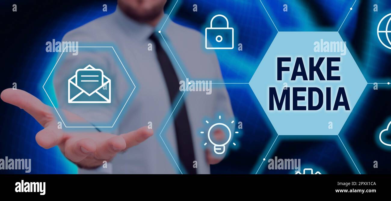 Inspiration showing sign Fake Media, Business concept An formation held ...