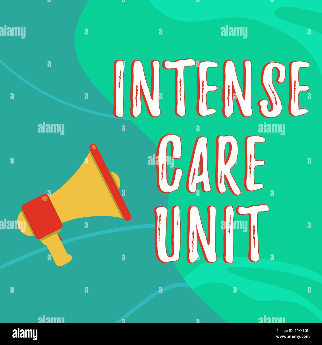 Text sign showing Intense Care Unit, Concept meaning a unit in a ...