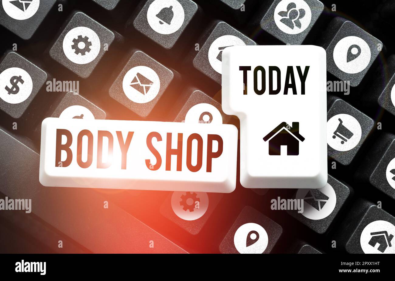 Conceptual caption Body Shop, Concept meaning a shop where automotive ...