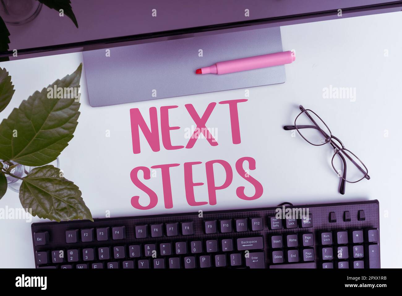 Hand writing sign Next Steps, Internet Concept numper of process going ...