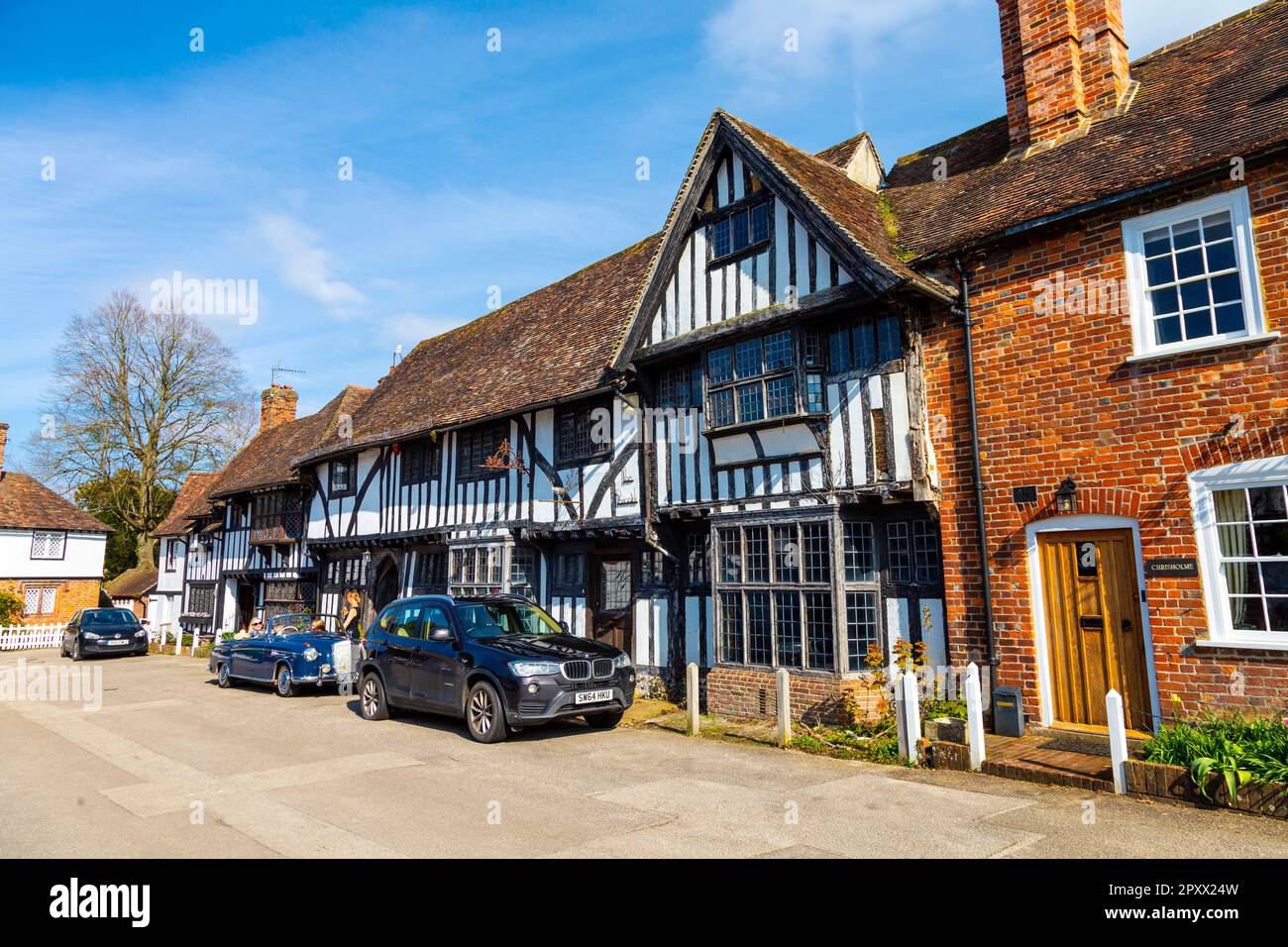 Half-timbered 14th century Tudor Cottage in Chilham, Kent, England, UK ...