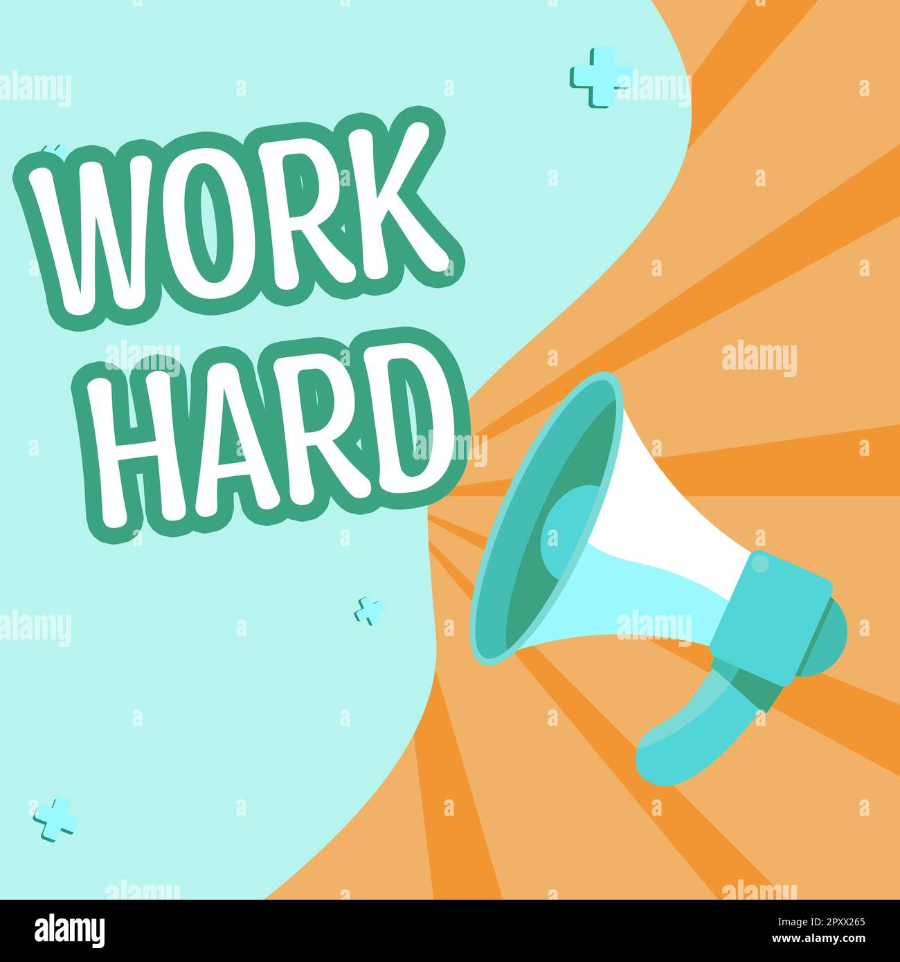 Conceptual caption Work Hard, Word Written on Laboring that puts effort ...