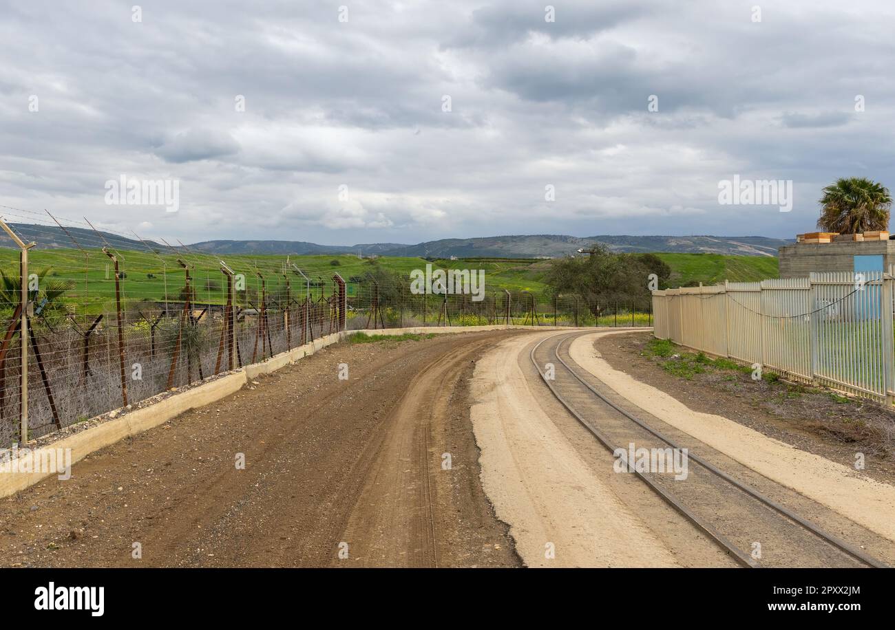 old railway line on the border with Jordan in Israel Stock Photo - Alamy