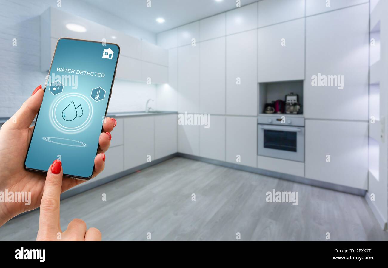 Water leak sensor alert, smart water sensor can automatically shut off ...