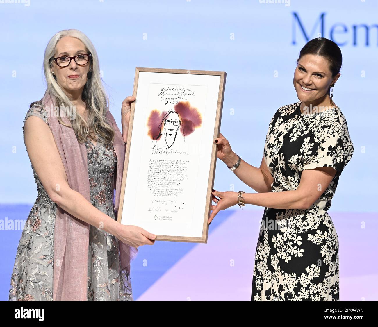 Crown Princess Victoria (R) hands over the 2023 Astrid Lindgren ...