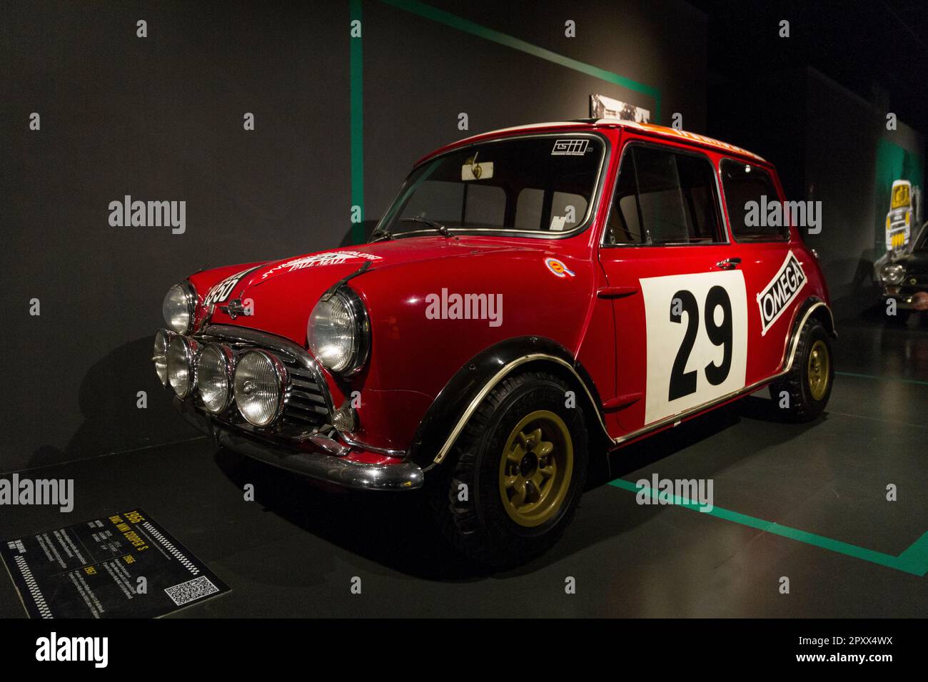 BMC Mini Cooper (1966). Exhibition of old rally cars "Golden age of ...