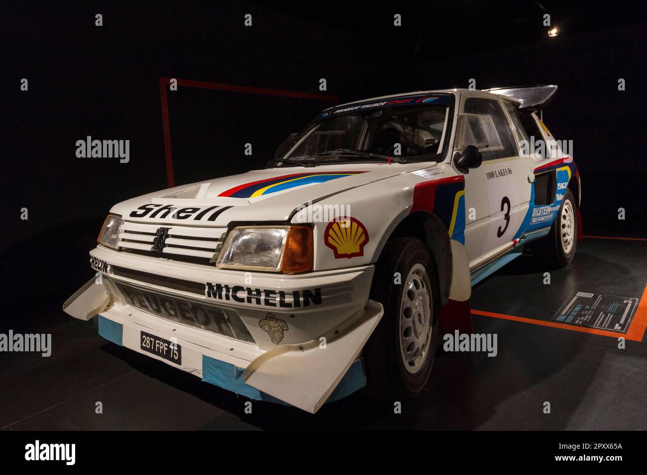 Peugeot 205 Turbo 16 (1986). Exhibition of old rally cars "Golden age ...