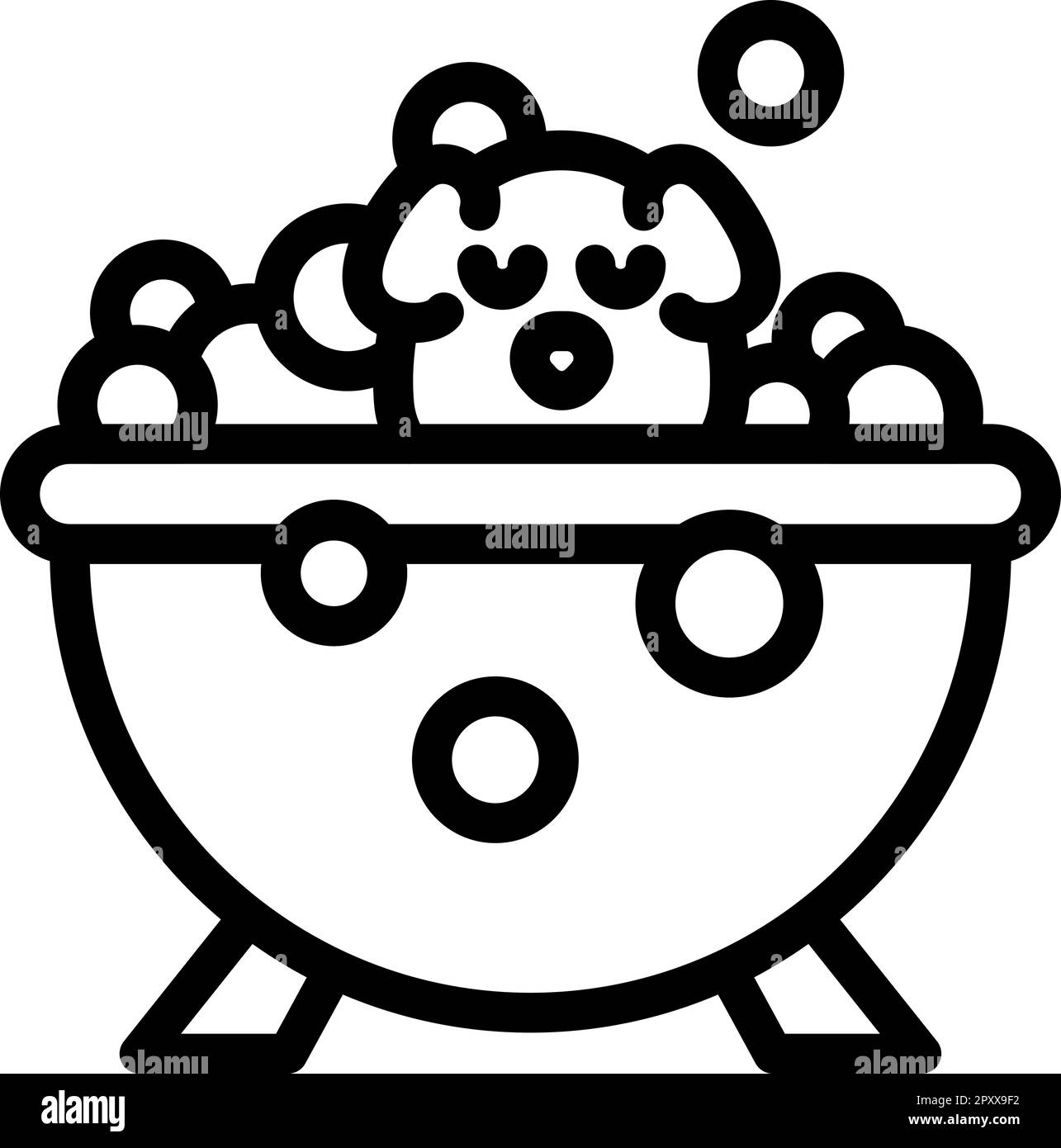 Dog food pot icon outline vector. Restaurant pet. Friend meal Stock ...
