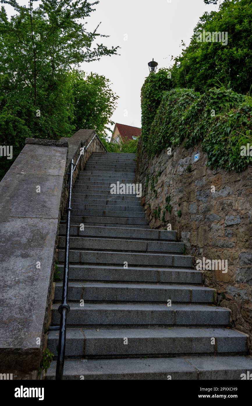 Historic Lindenstaffel Staircase in Neudenau, Germany, Surrounded by ...
