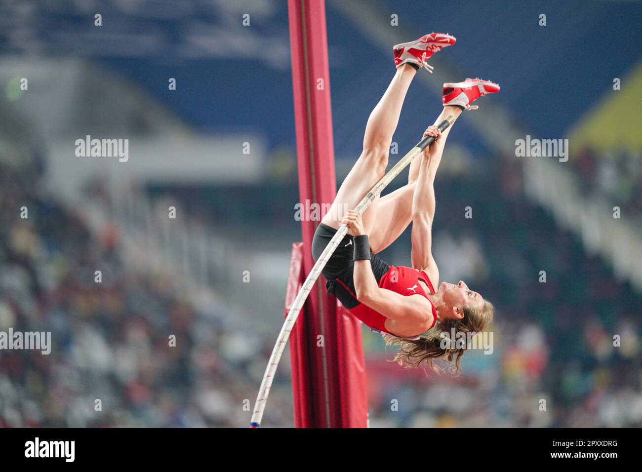 Nicole Büchler participating in the pole vault at the Doha 2019 World ...