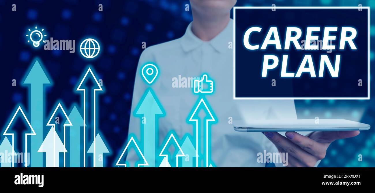 Writing displaying text Career Plan, Concept meaning ongoing process ...