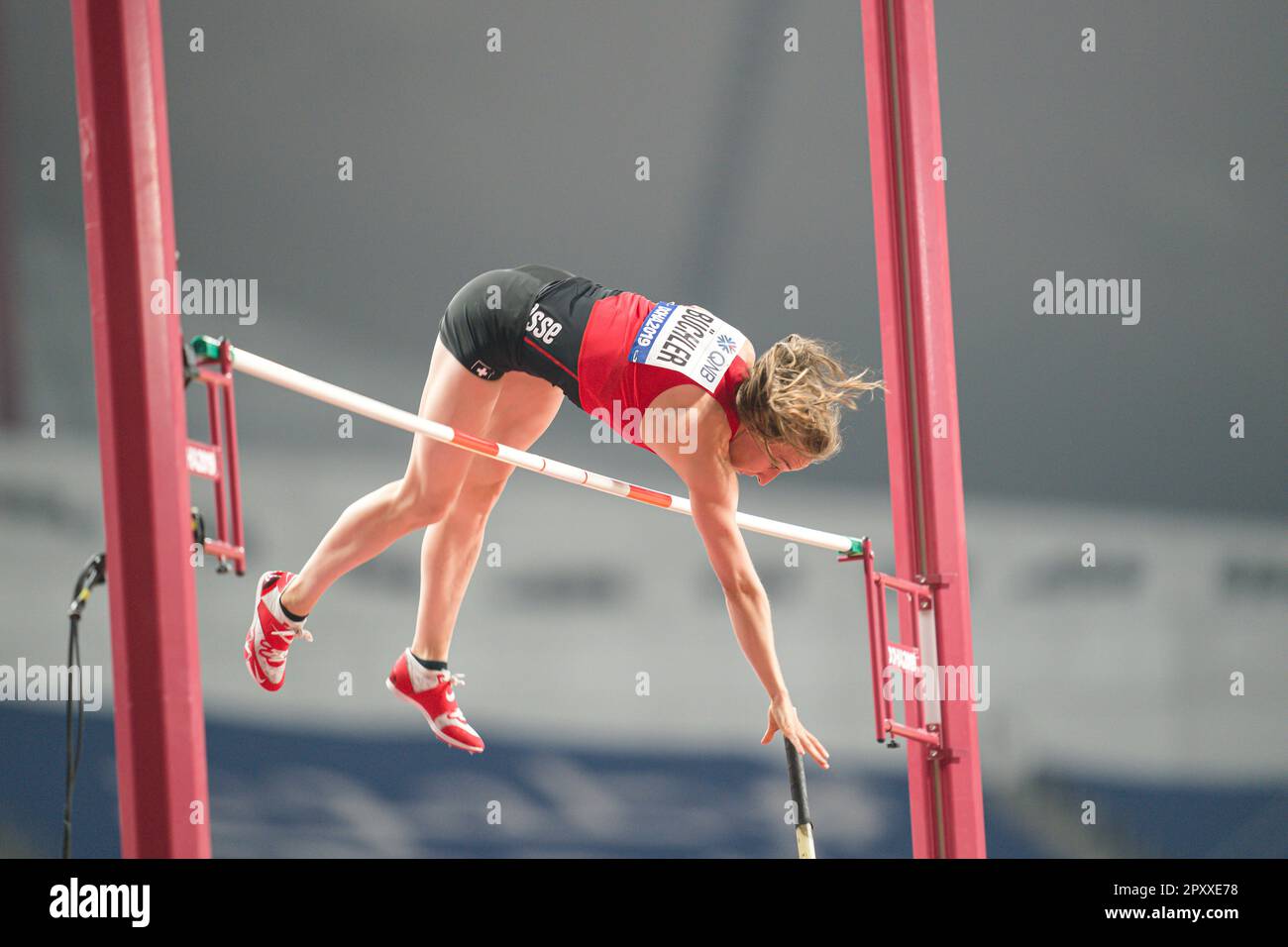 Nicole Büchler participating in the pole vault at the Doha 2019 World ...