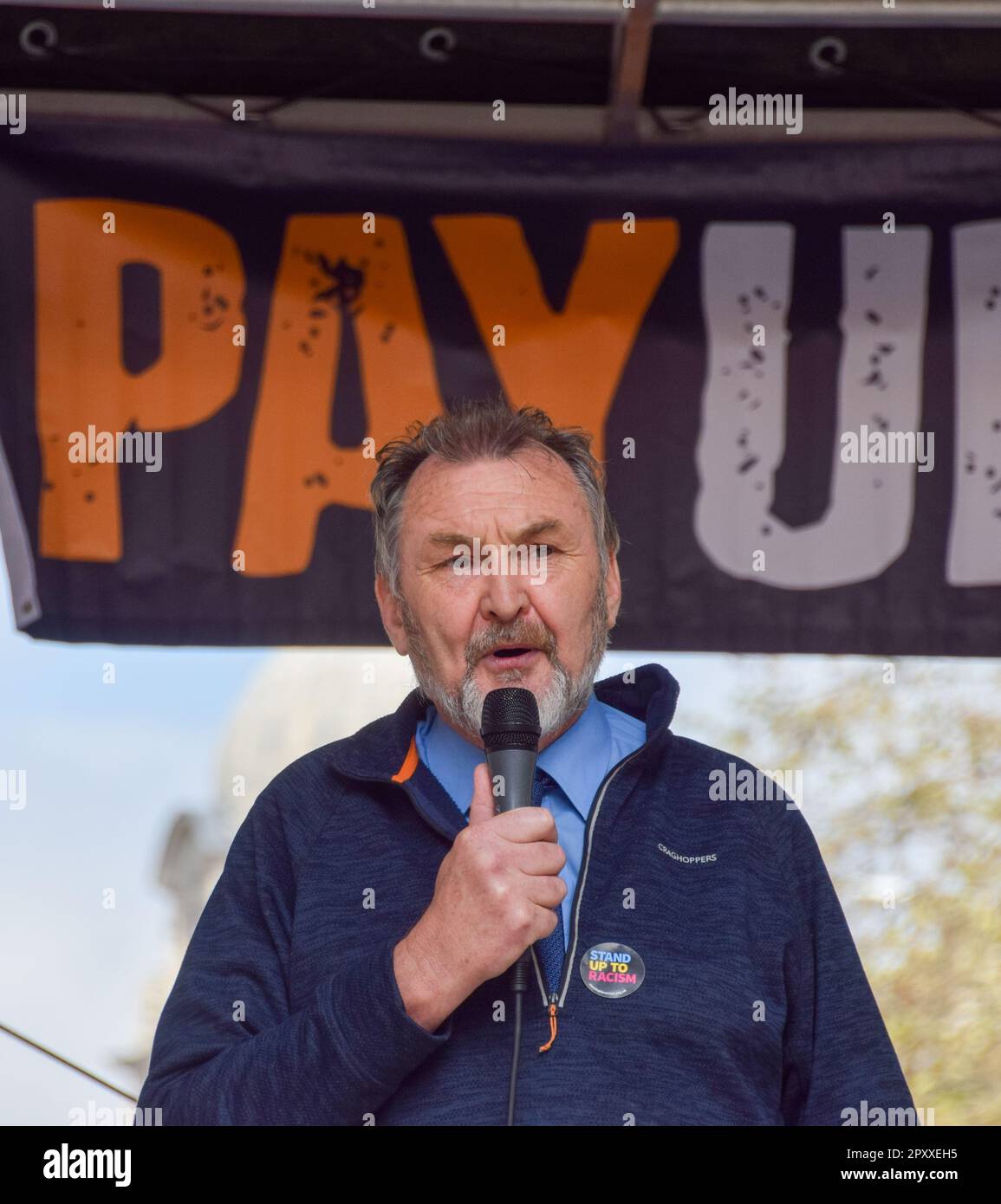 London, UK. 02nd May, 2023. NEU general secretary Kevin Courtney gives ...