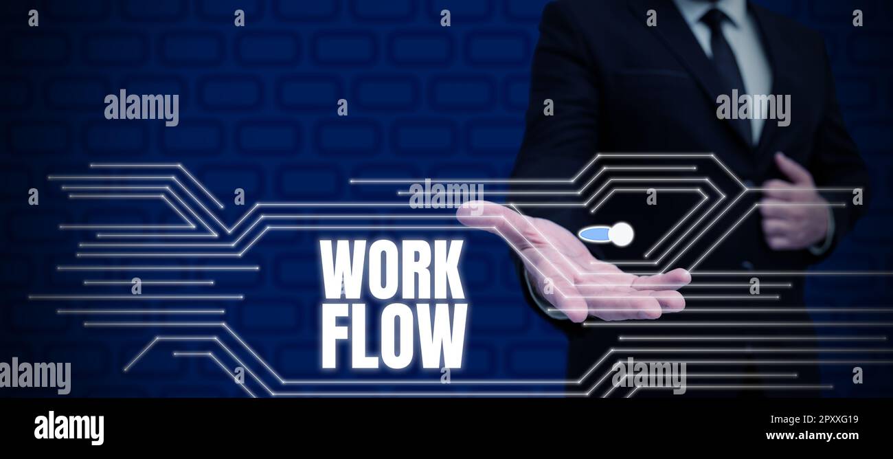 Conceptual Caption Work Flow Business Concept Continuity Of A Certain