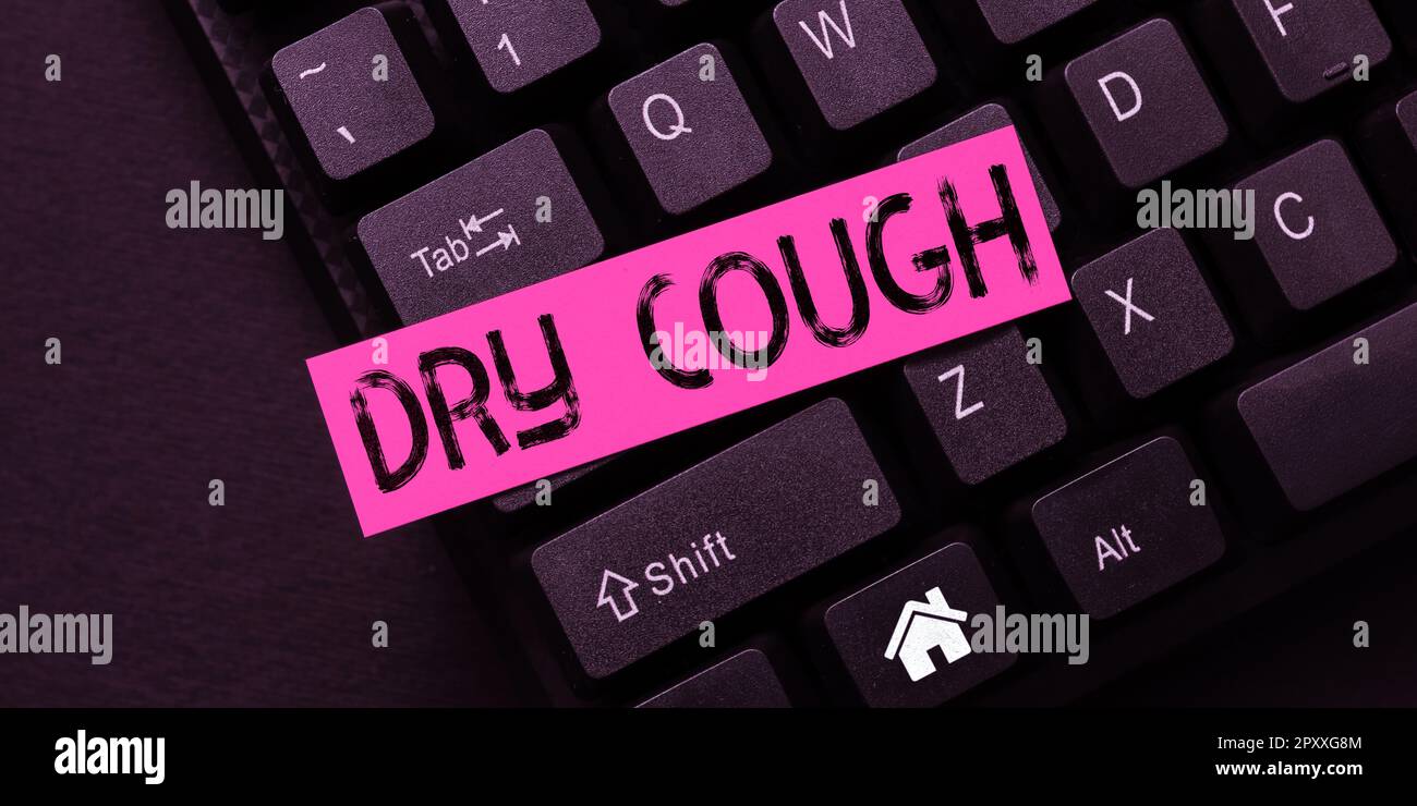 Text caption presenting Dry Cough, Word Written on cough that are not ...