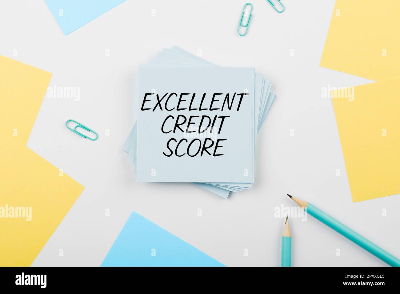 Text showing inspiration Excellent Credit Score, Concept meaning person ...