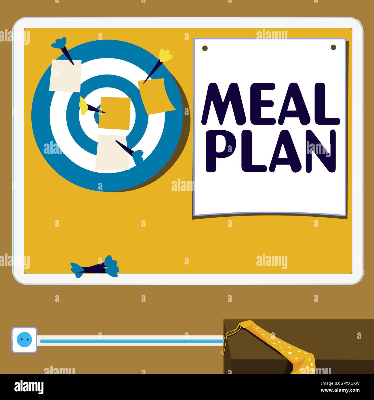 Conceptual caption Meal Plan, Business approach arrangement scheme of ...