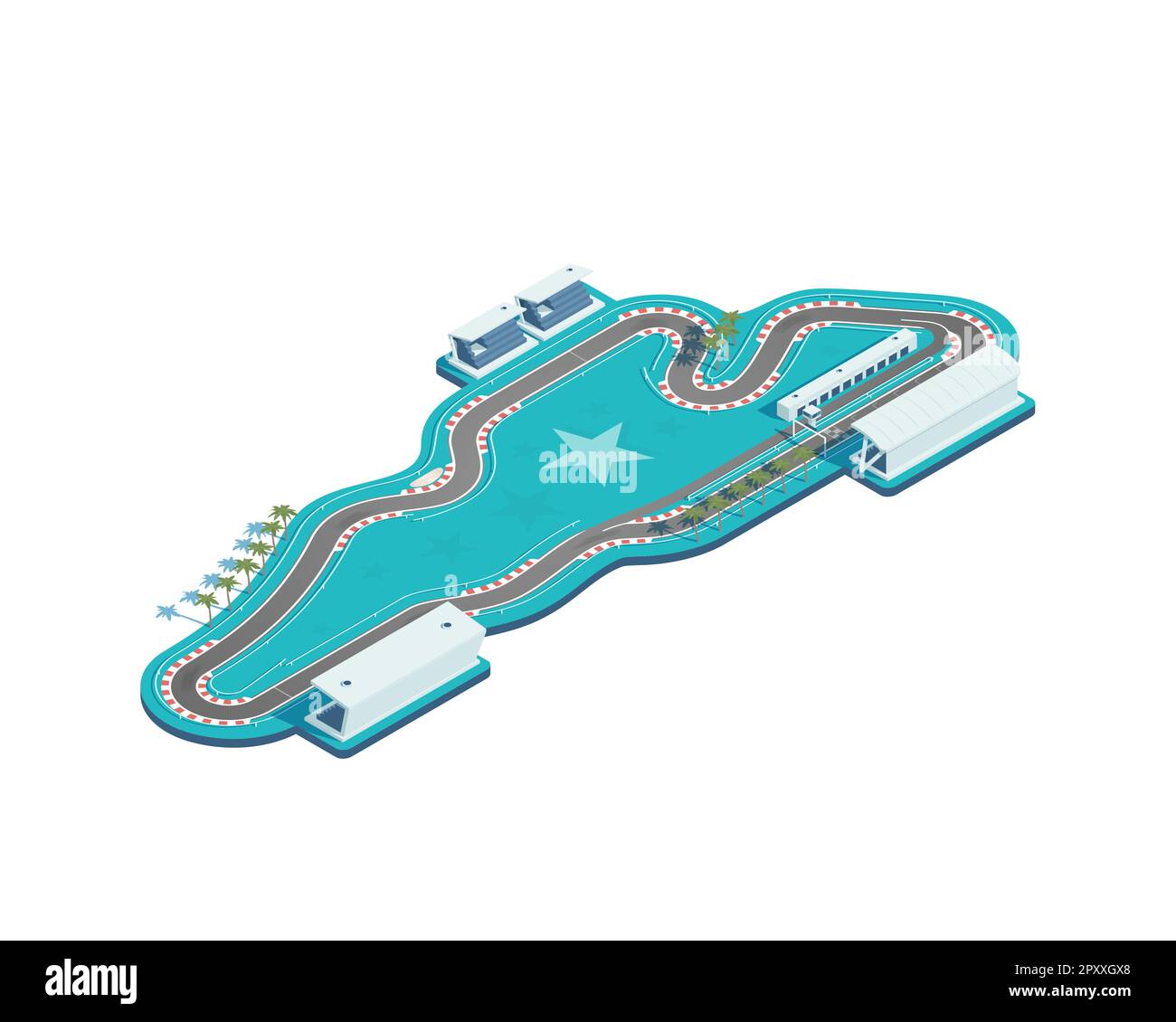 Race track isometric. The isometric racing circuit has grandstands ... Race track isometric. The isometric racing circuit has grandstands ...