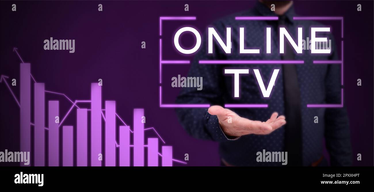 Writing displaying text Online Tv, Word for a television production ...