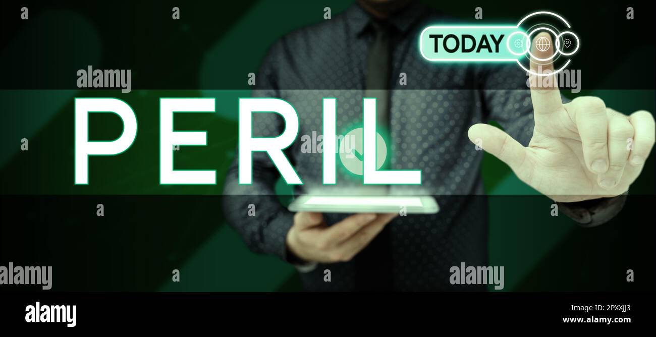 Inspiration showing sign Peril, Concept meaning indicates something ...