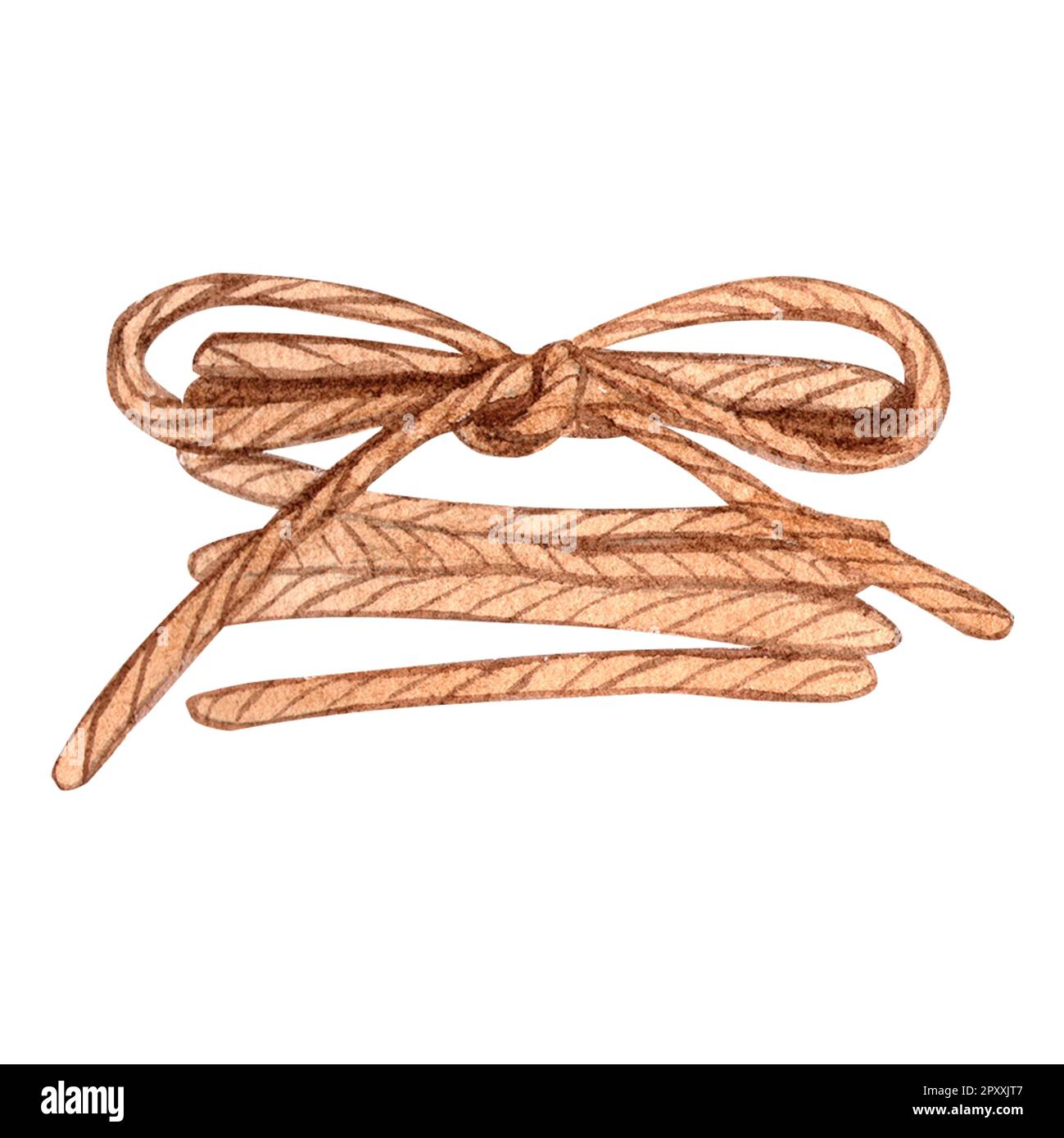 Brown beige jute cord knot. natural burlap rope with tied bow ...