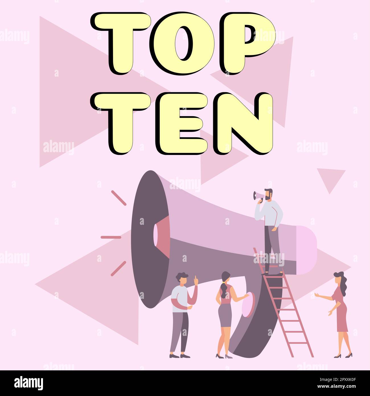 Sign displaying Top Ten, Word for the ten most popular songs or ...