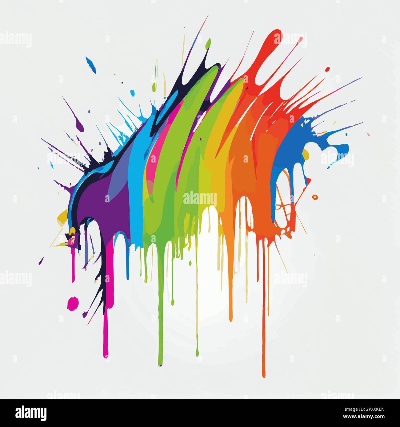 Smears, stains of colored paint on a white background, multicolored ...