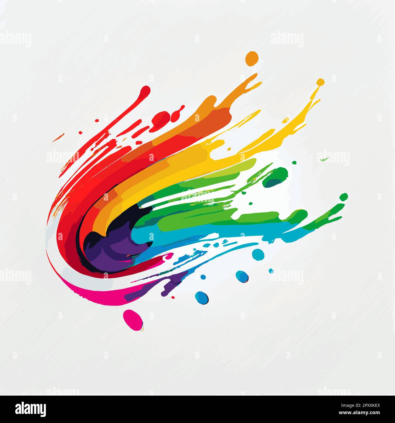 Smears, stains of colored paint on a white background, multicolored ...