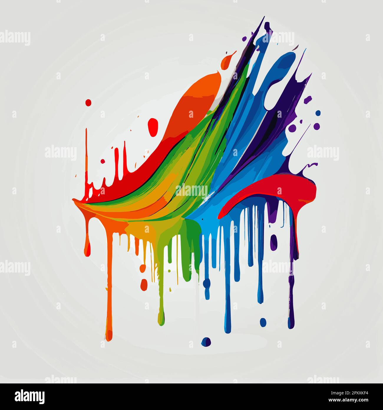 Smears, stains of colored paint on a white background, multicolored ...