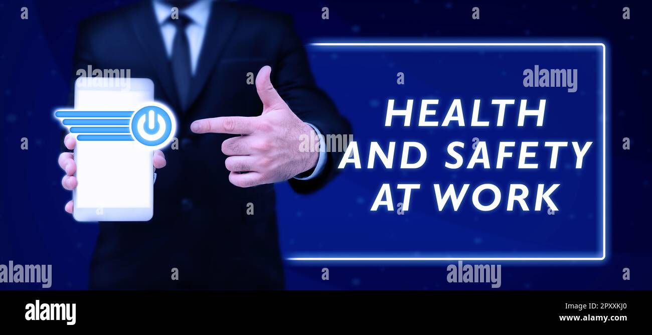 Conceptual caption Health And Safety At Work, Business concept Secure ...