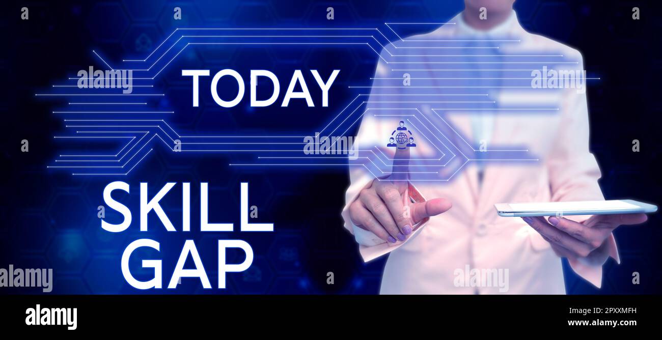 Conceptual display Skill Gap, Business concept Refering to a person's ...
