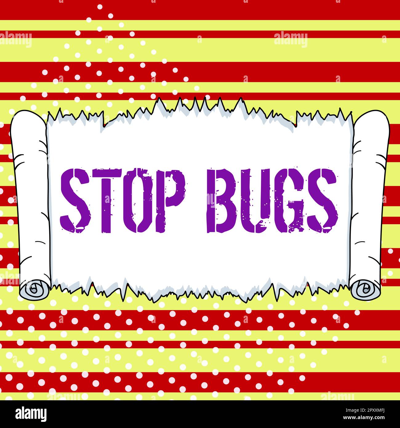 Sign displaying Stop Bugs, Word Written on Get rid an insect or similar ...