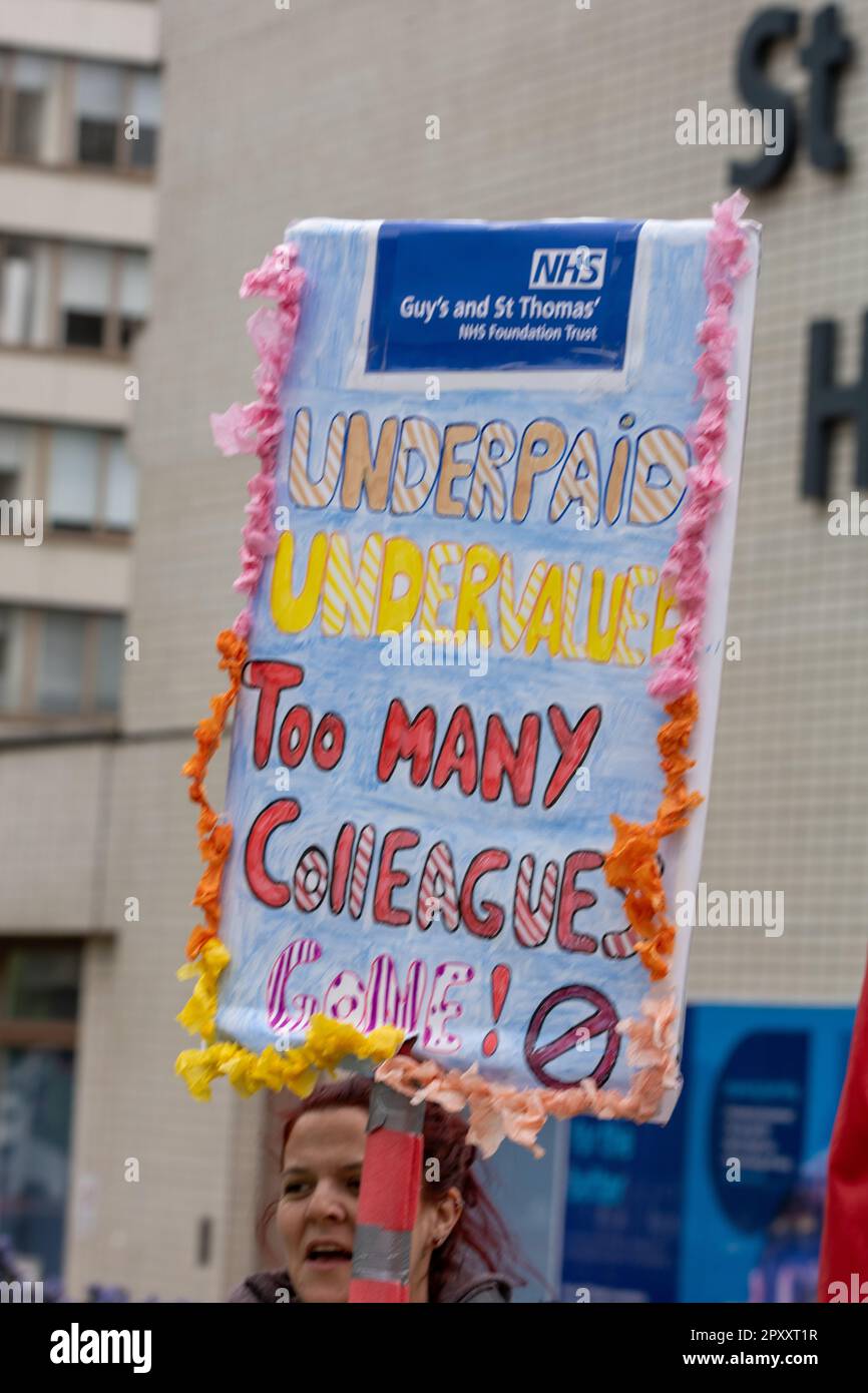 London, UK. 2nd May, 2023. Unite the union picket line outside st ...