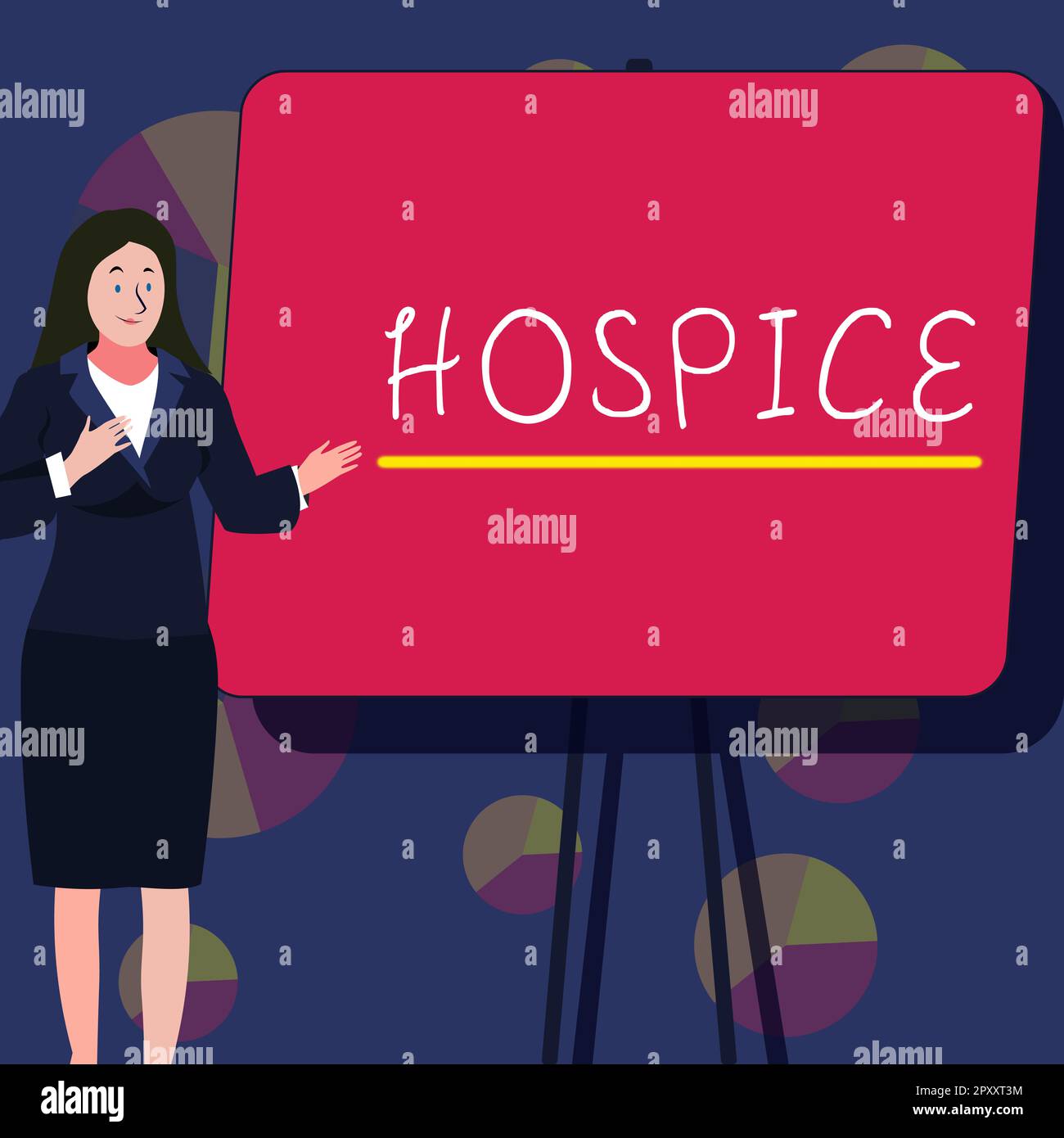 Hand writing sign Hospice, Concept meaning focuses on the palliation of ...