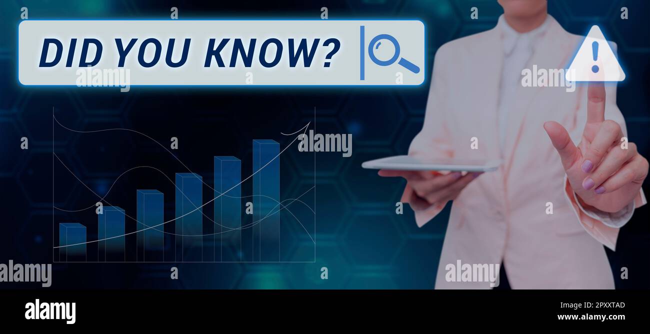 Sign displaying Did You Know, Business showcase Fun Facts and Figures ...