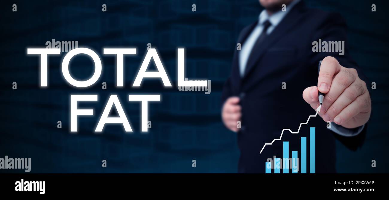 Text sign showing Total Fat, Internet Concept combined value of the ...