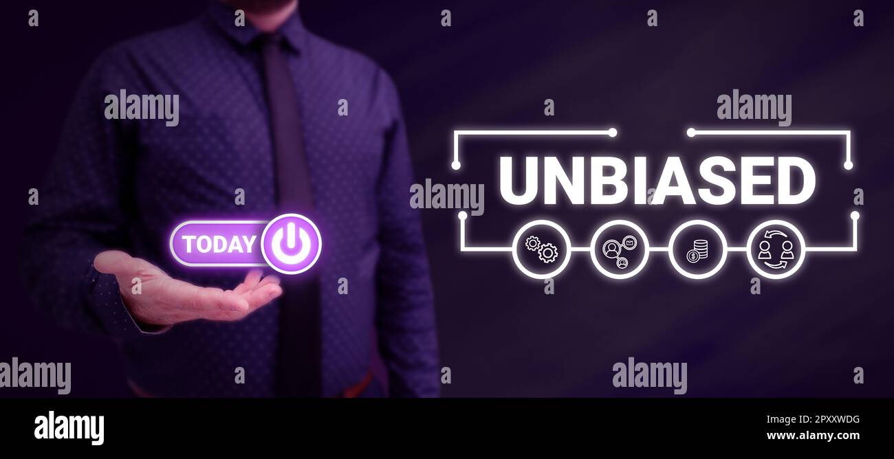 Conceptual caption Unbiased, Internet Concept showing no prejudice for ...