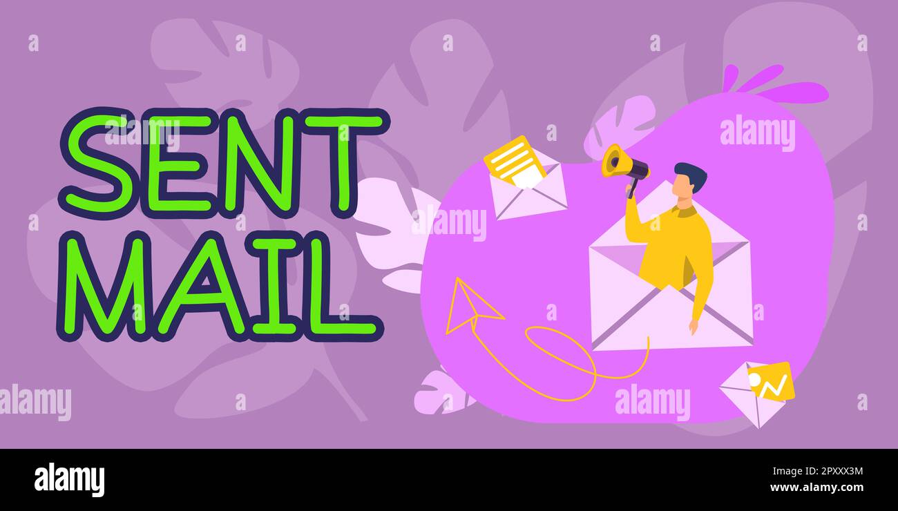 Hand writing sign Sent Mail, Business approach Event where a letter to ...