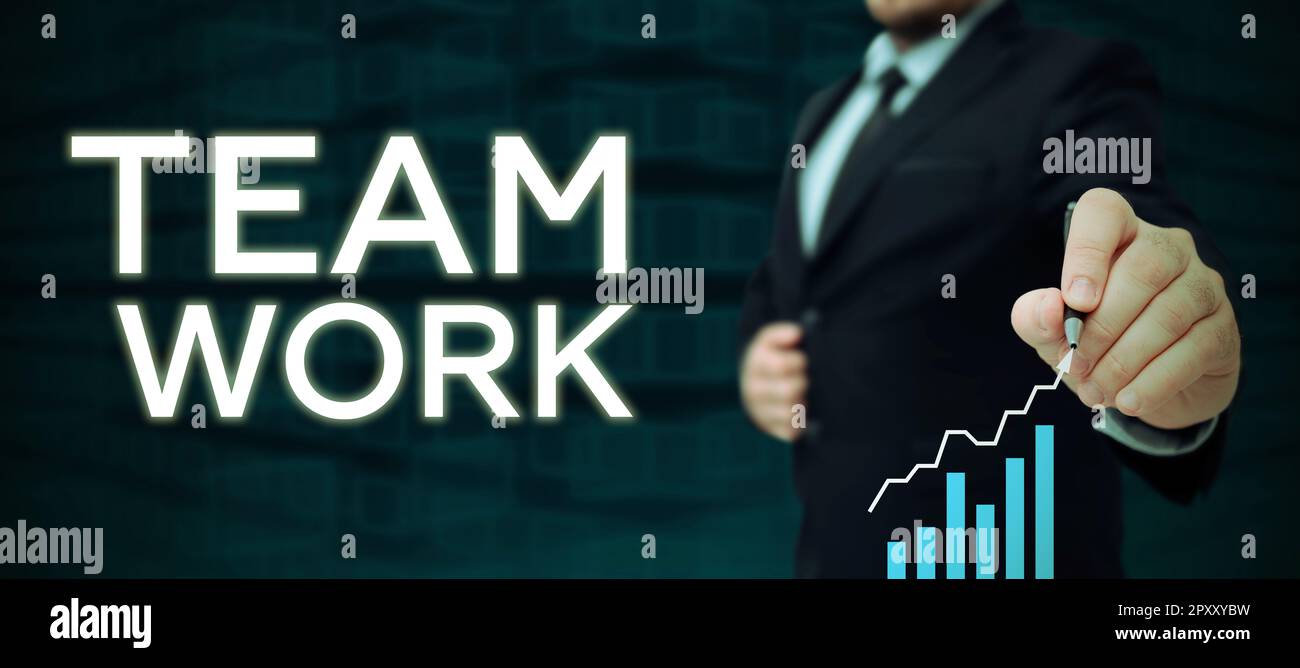 Conceptual display Team Work, Conceptual photo Combined action of a ...